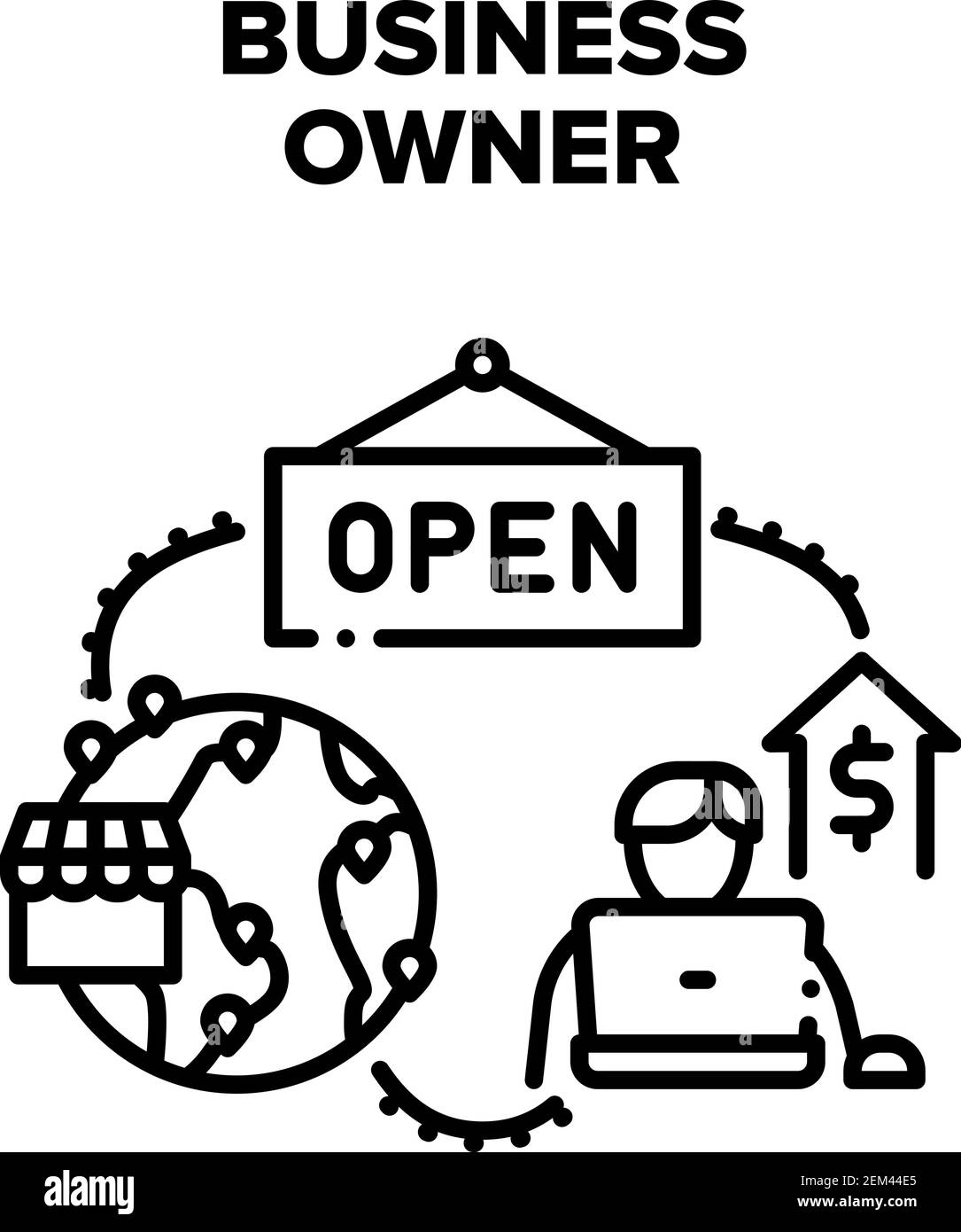 Business Owner Vector Black Illustrations Stock Vector Image & Art - Alamy