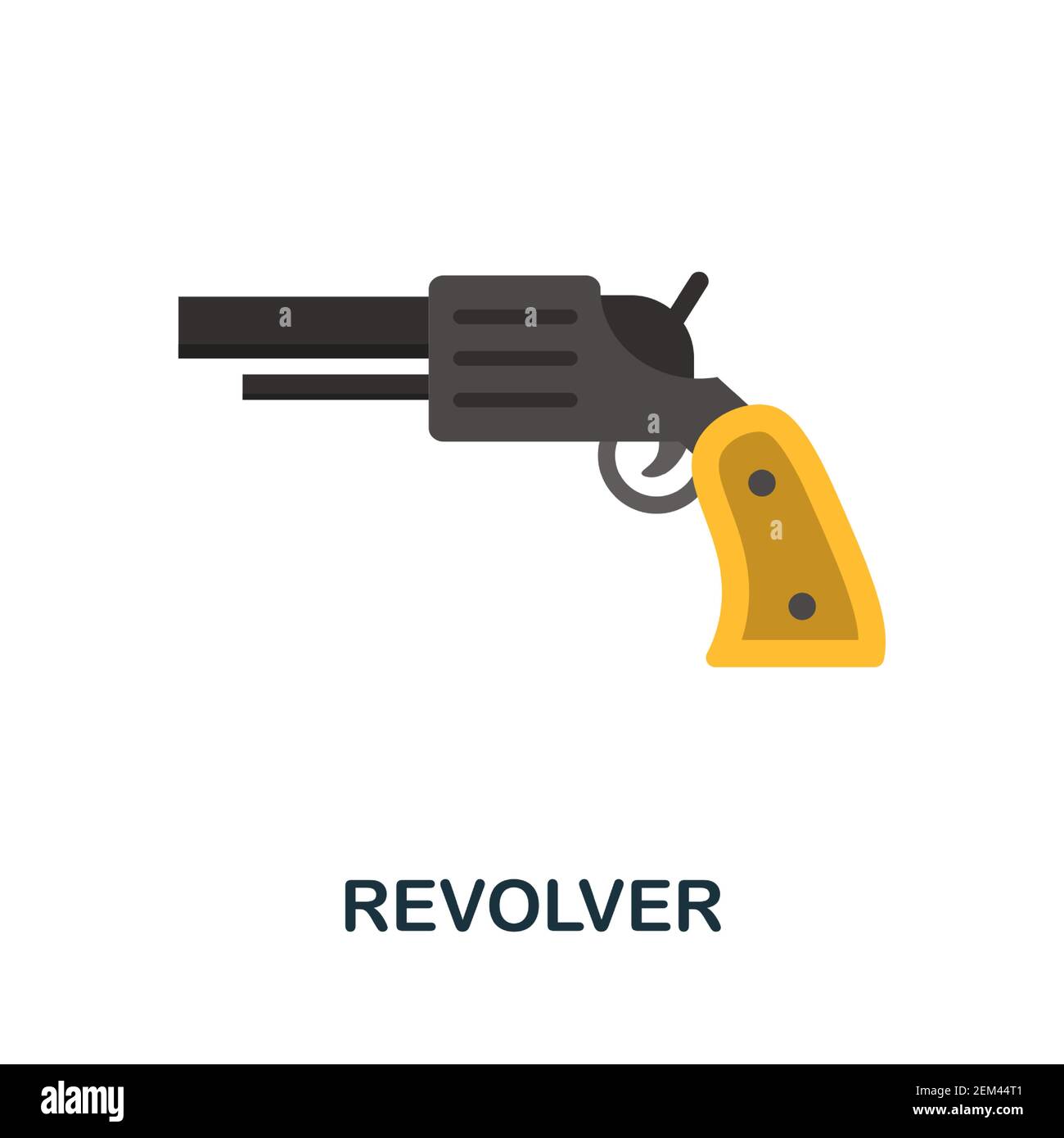 Revolver flat icon. Color simple element from wild west collection ...