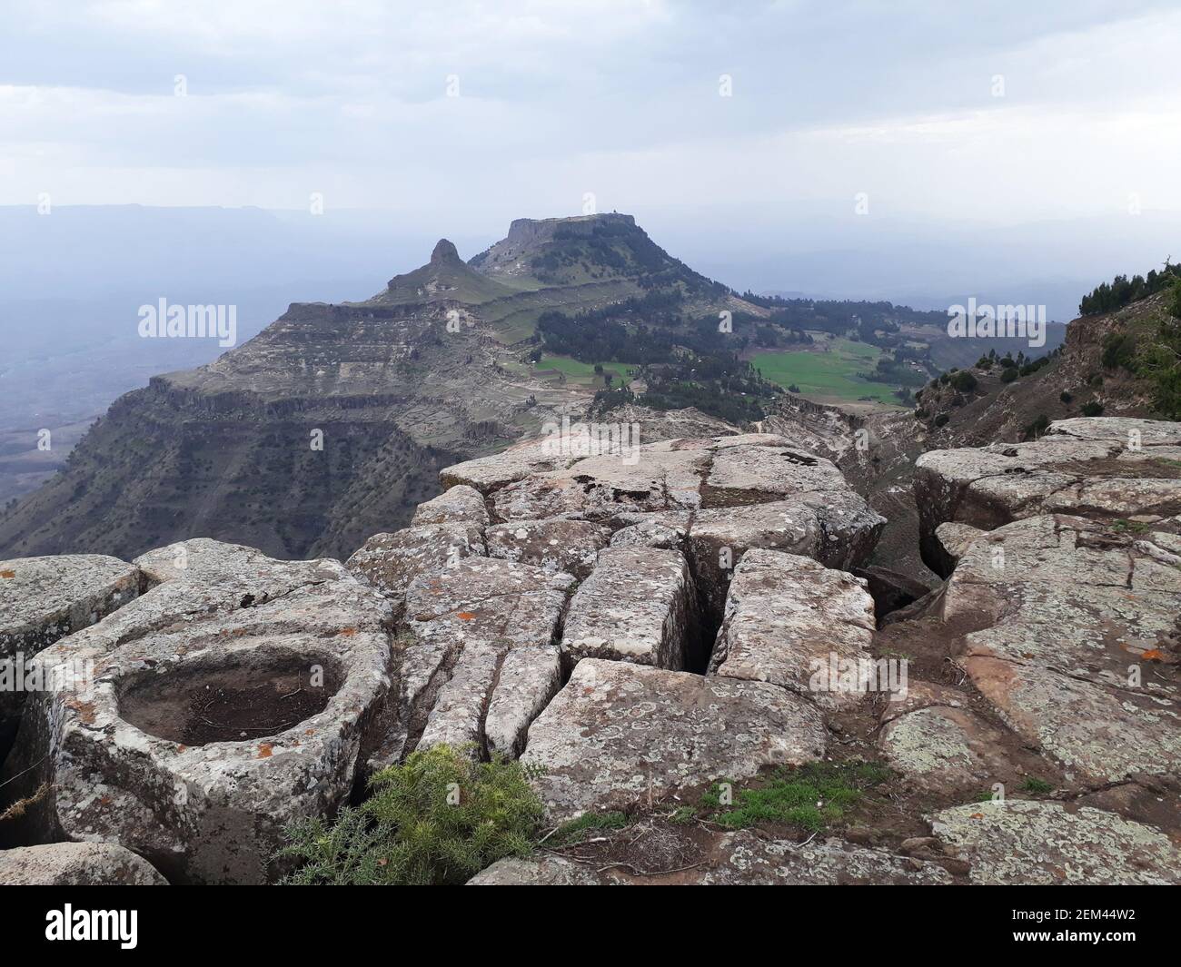 Scene of Ethiopian highlands with rocky foreground Stock Photo - Alamy