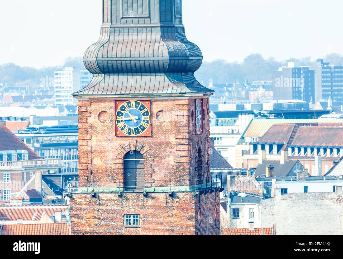 Medieval Clock Tower . House a turret clock Stock Photo - Alamy