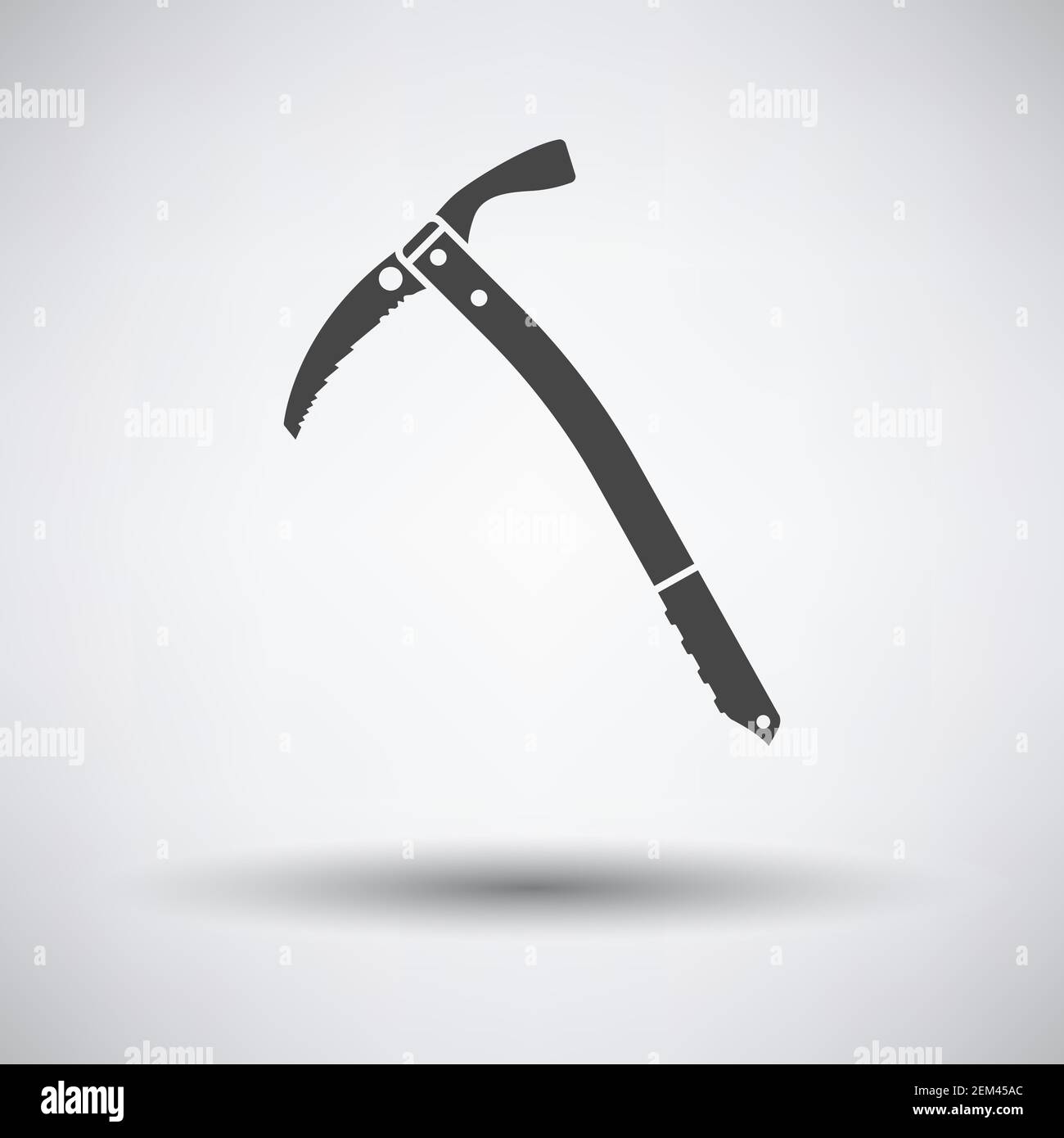 Ice Axe Icon. Dark Gray on Gray Background With Round Shadow. Vector ...