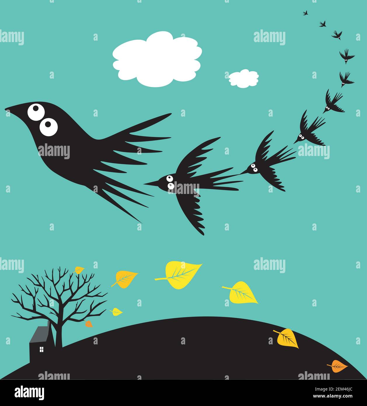 Birds september Stock Vector Images - Alamy
