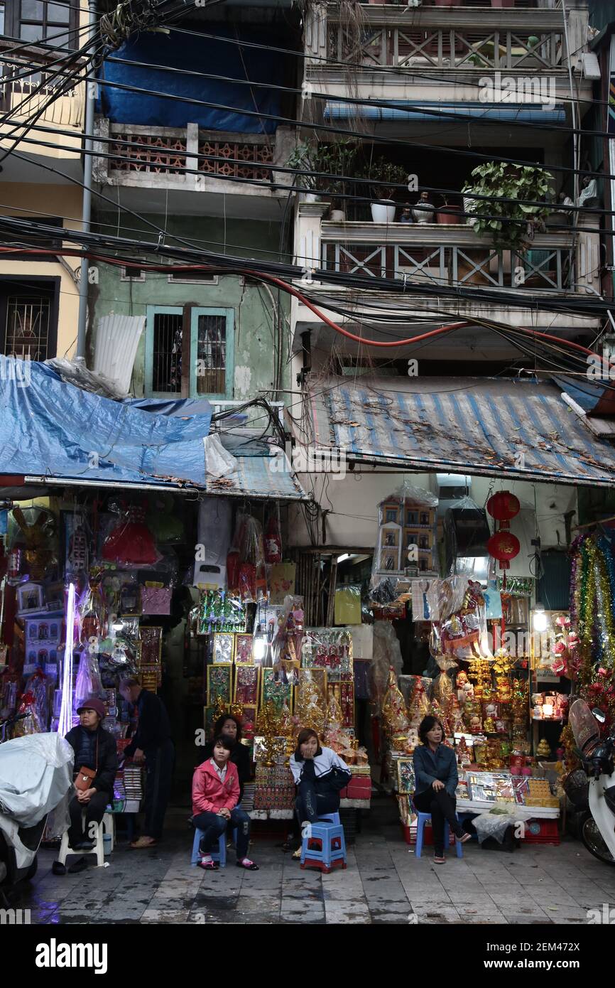 A typical shopfront in Hanoi in Vietnam. From a series of travel photos ...