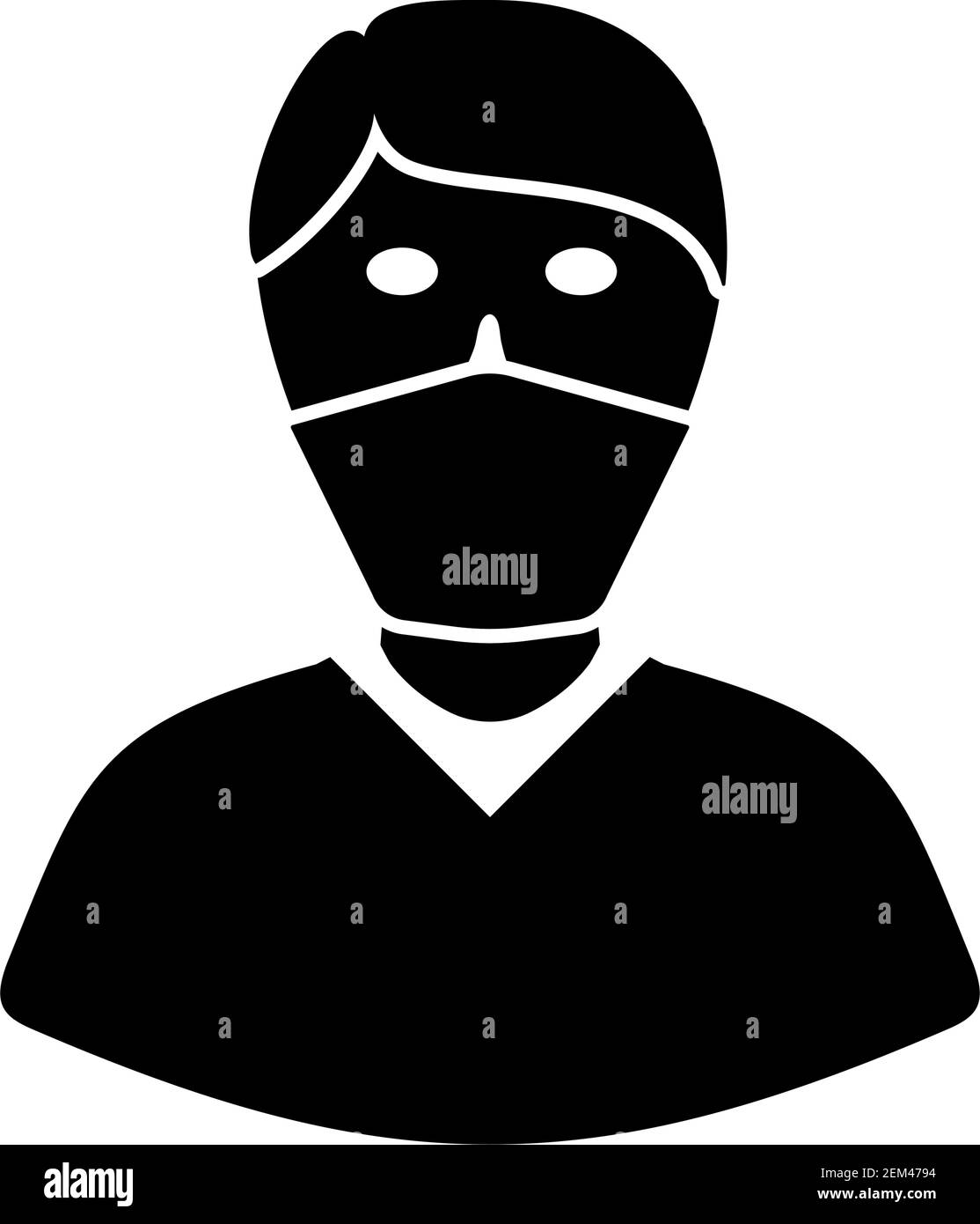 Medical Face Mask Icon. Black Stencil Design. Vector Illustration Stock ...