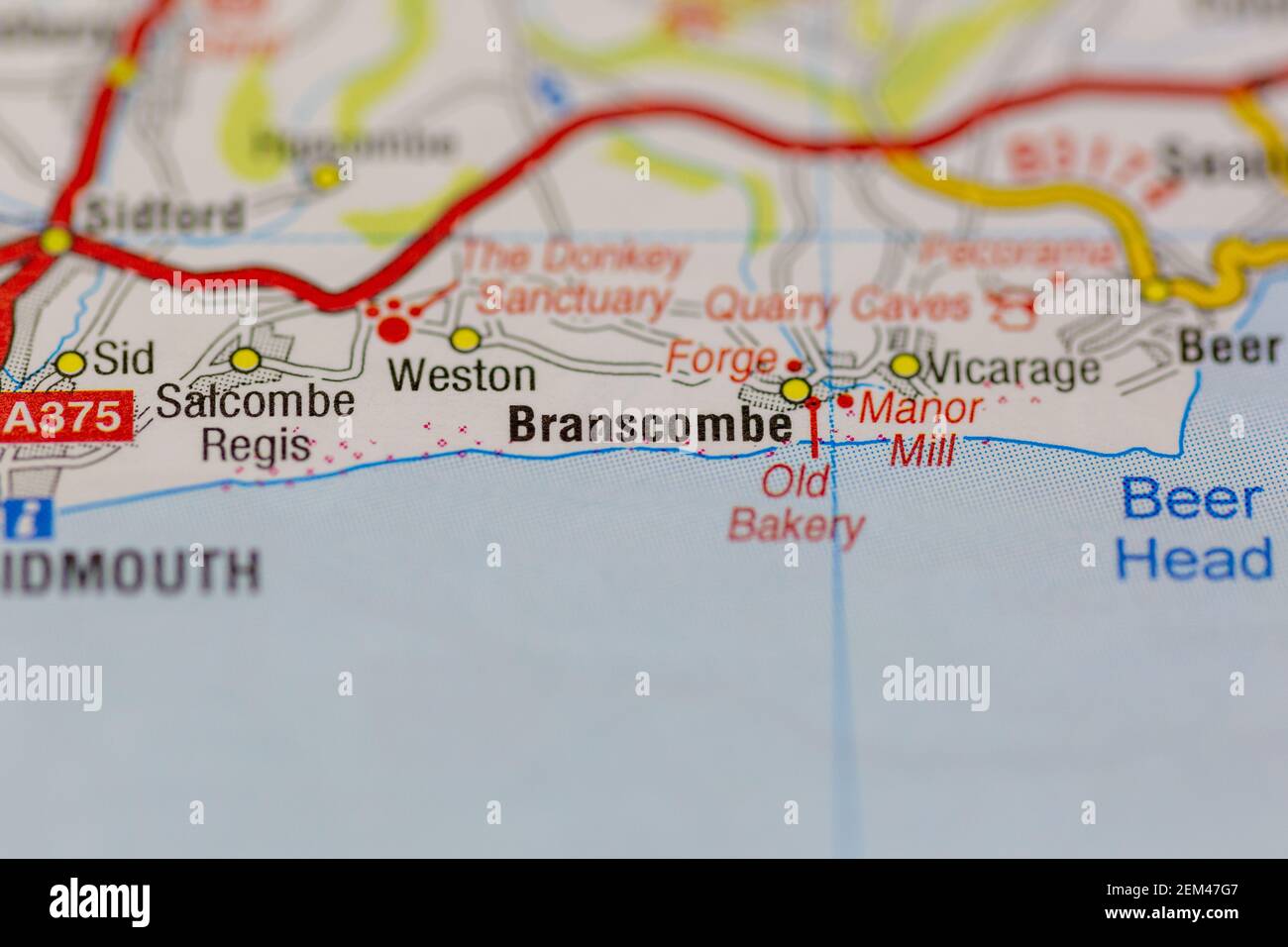 Map of branscombe hi-res stock photography and images - Alamy