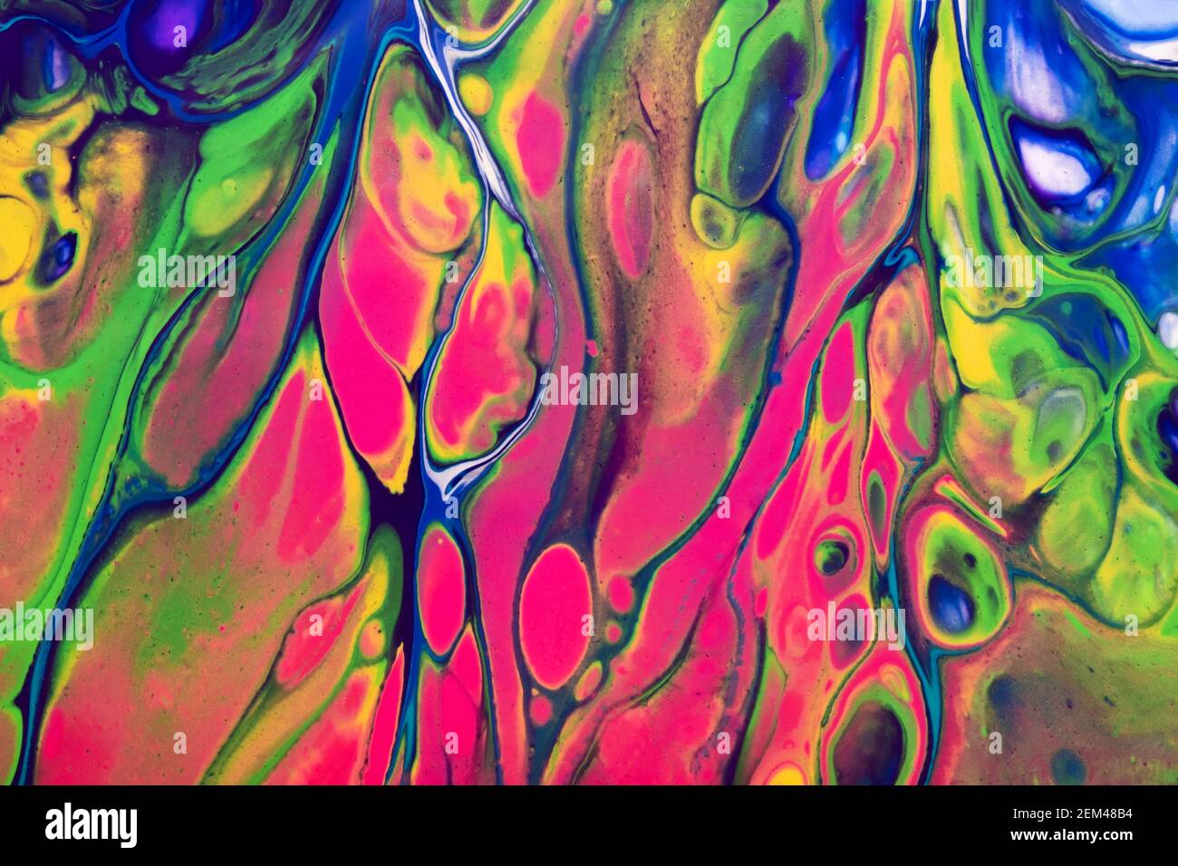 Abstract fluid or liquid art background blue, green and purple colors ...