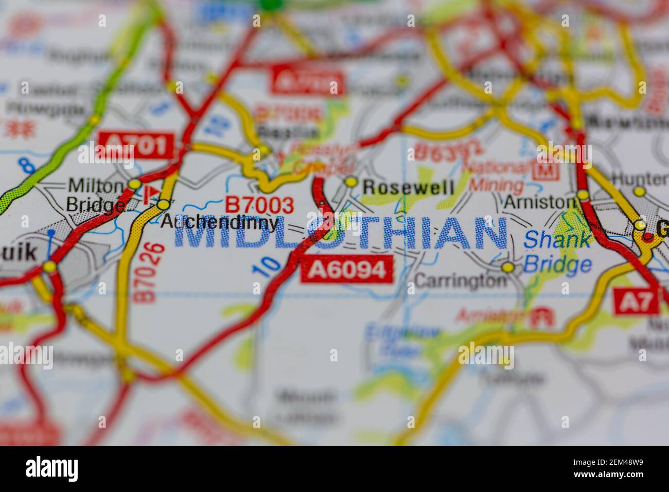 Midlothian map hi-res stock photography and images - Alamy