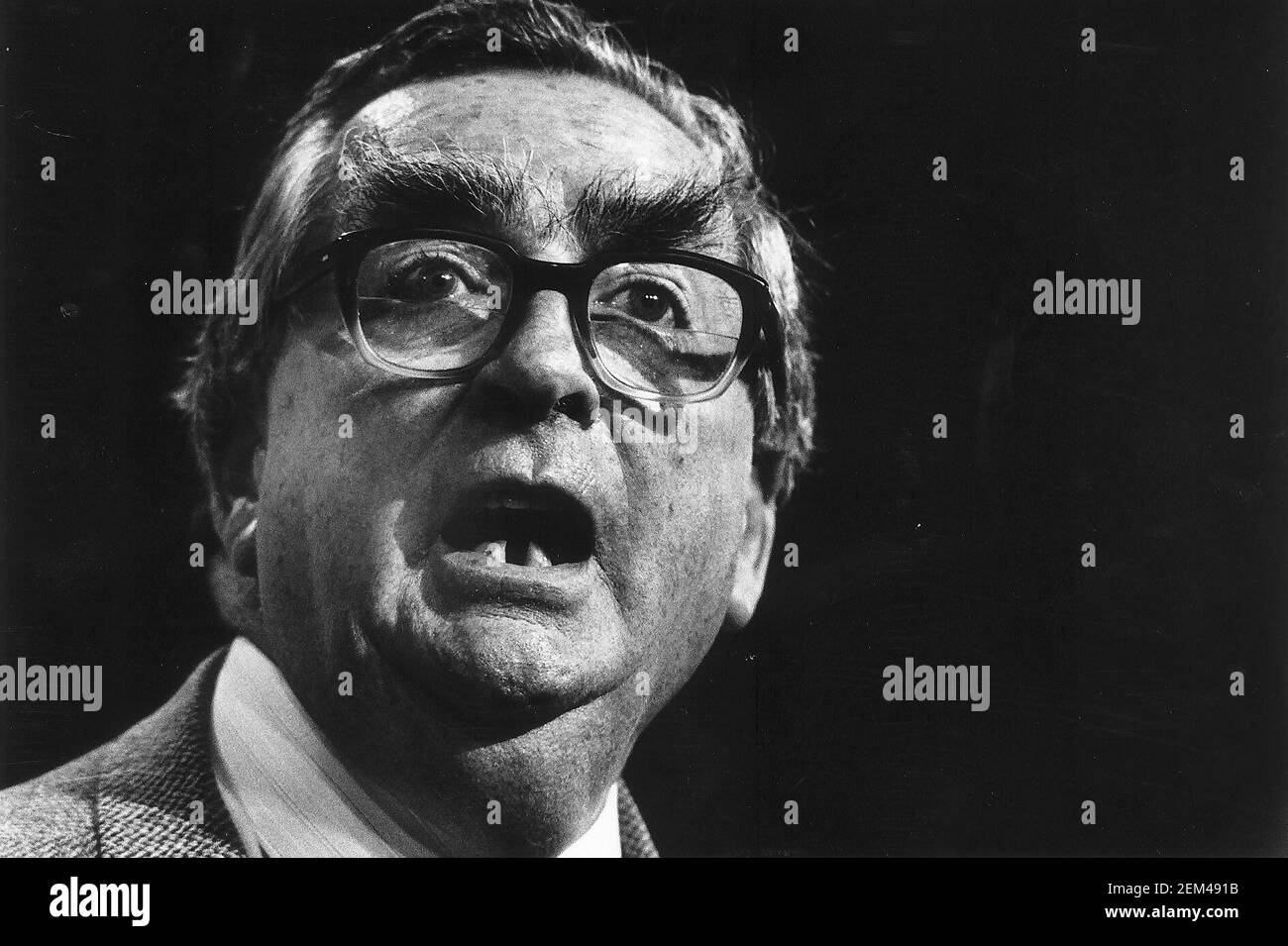 Dennis Healey Labour MP at a Labour Party Conference in Blackpool Stock ...