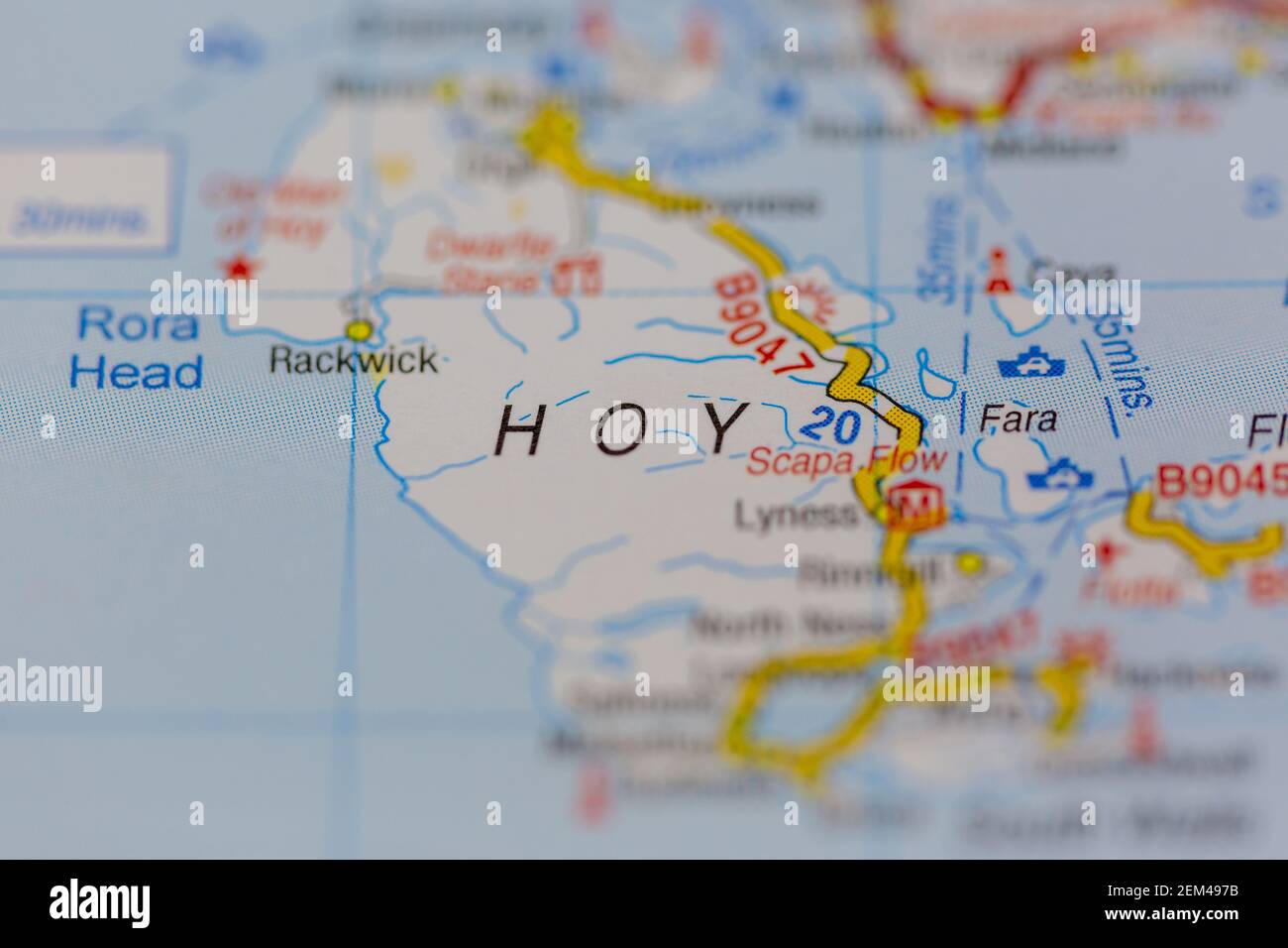 Hoy on a map hi-res stock photography and images - Alamy