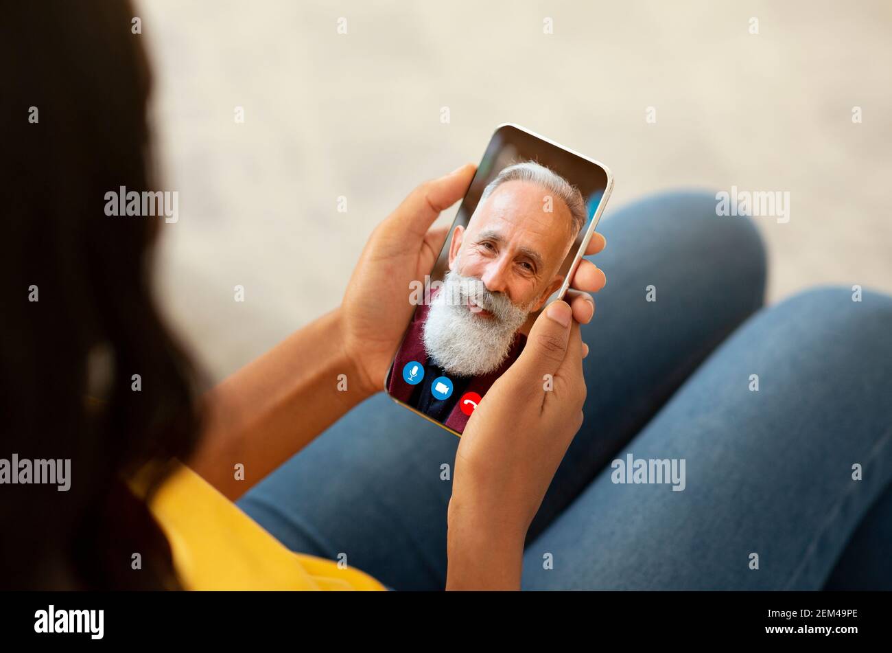 African american senior woman making hi-res stock photography and ...