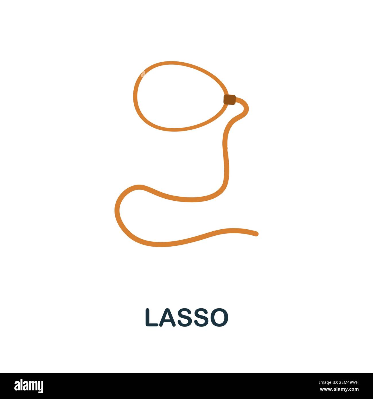 Lasso flat icon. Color simple element from wild west collection ...