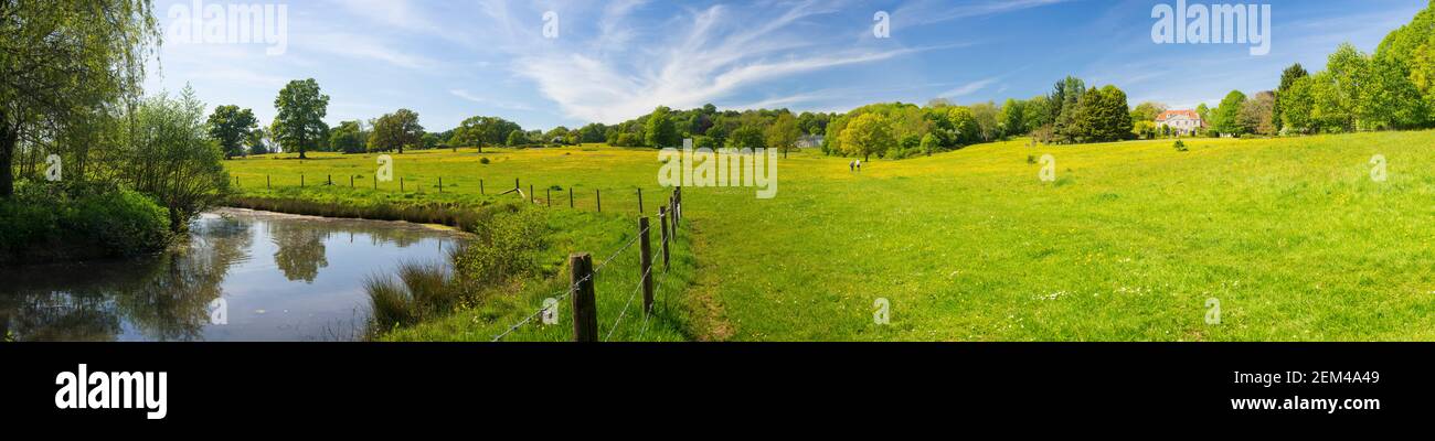 Dinton Park in Wiltshire, England, with Philipps House in the centre ...