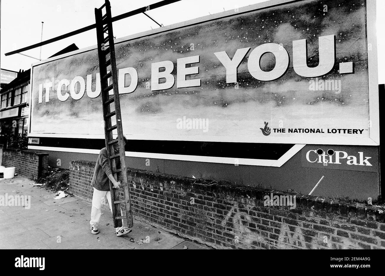 National Lottery Advertising Campaign Poster Stock Photo - Alamy