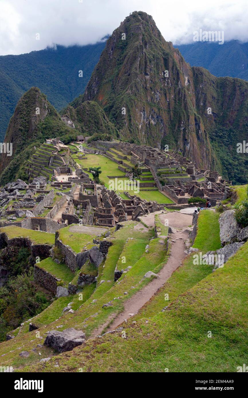 The Inca city of Machu Picchu in Peru. Although known locally, it was ...