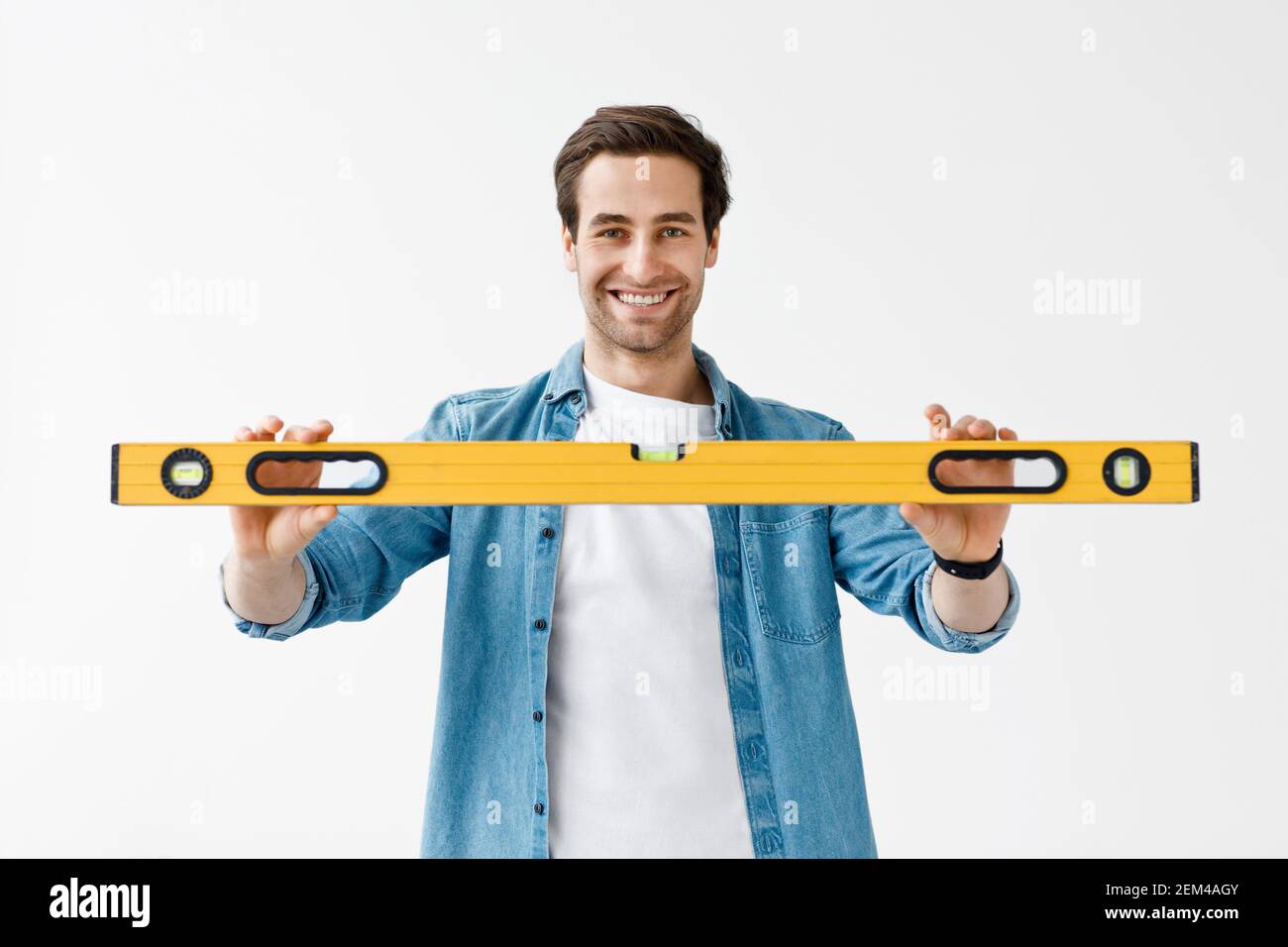 Engineer, size measuring, construction man, repair and home renovation ...