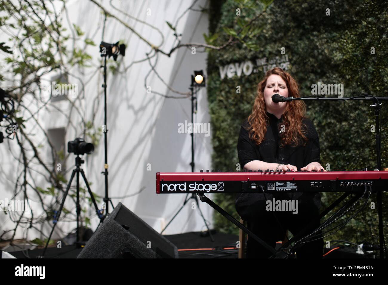 Singer songwriter Frances performing live on stage at Wagner Hall ...