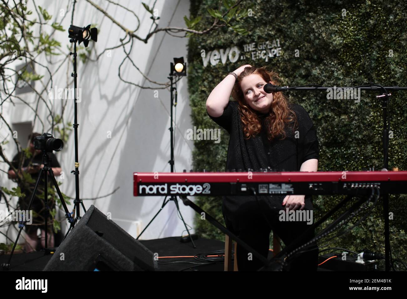 Singer songwriter Frances performing live on stage at Wagner Hall ...