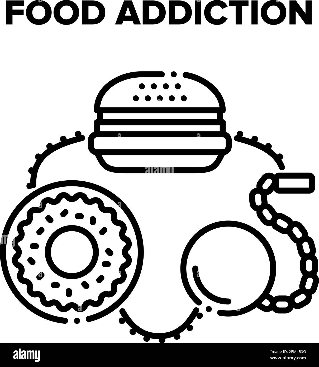 Food Addiction Vector Black Illustrations Stock Vector Image & Art - Alamy