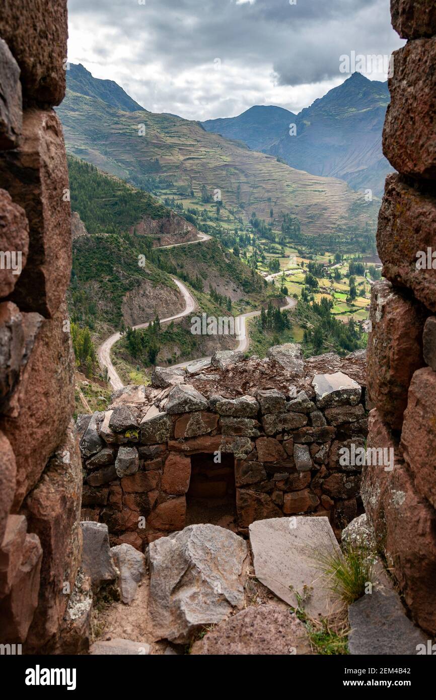 Sacred Valley of the Incas viewed from Qantus Raqay in Peru, South ...