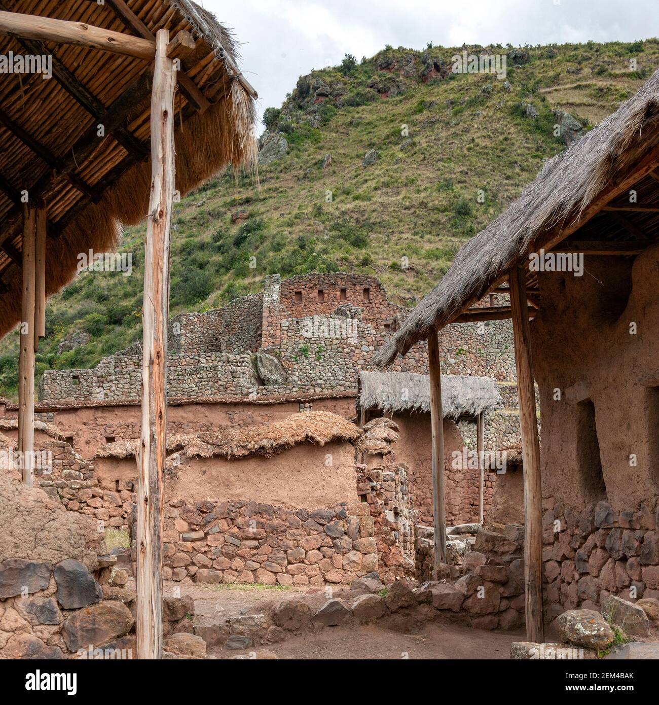 The Inca ruins of Qantus Raqay in the Sacred Valley of the Incas in ...