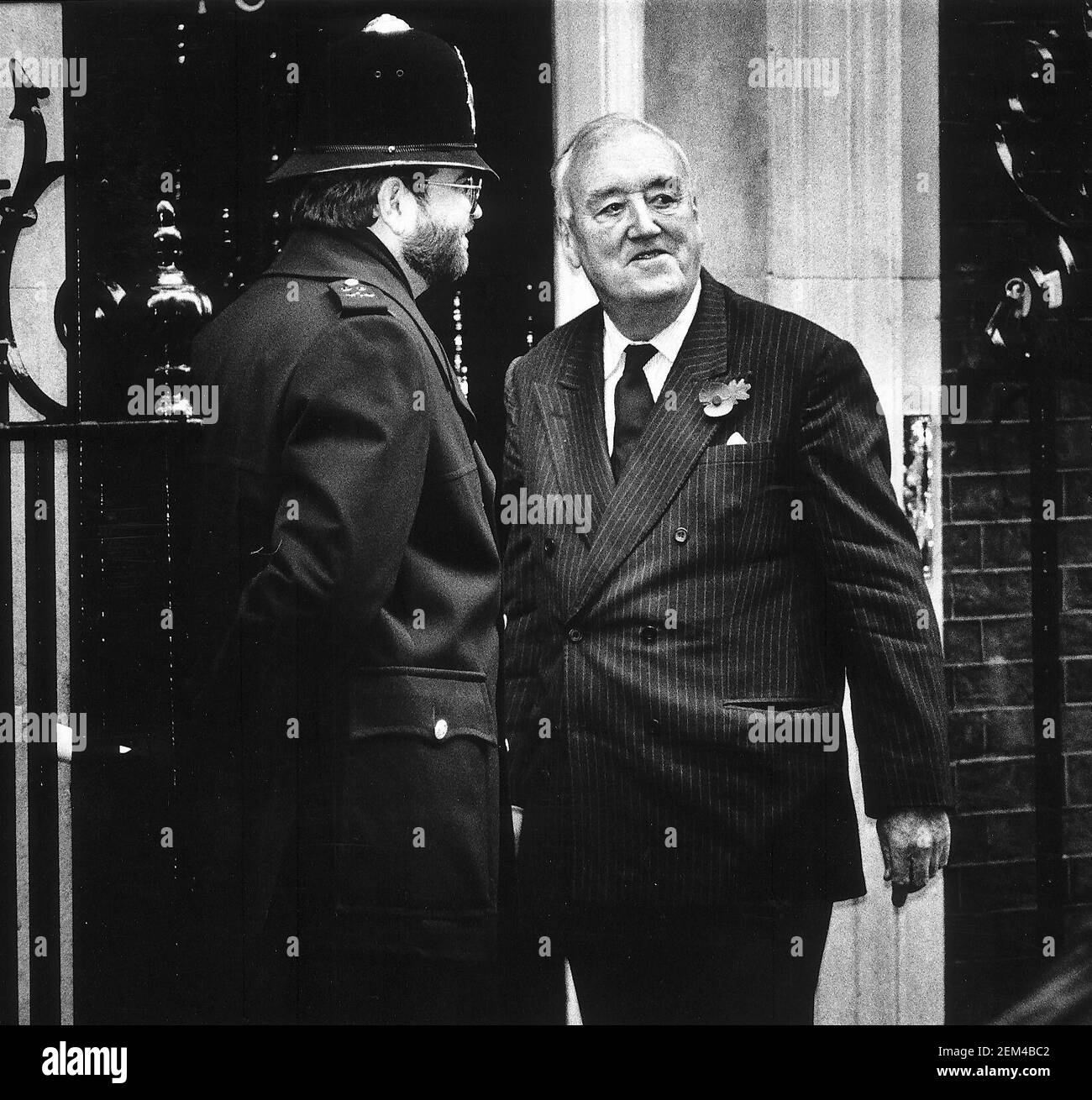 William Whitelaw arriving for lunch at 10 Downing ST Stock Photo - Alamy