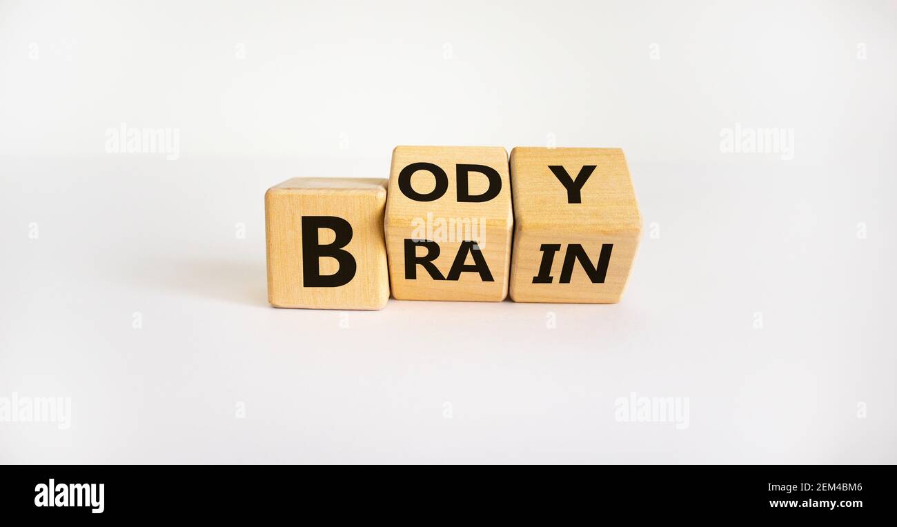 Body vs brain symbol. Turned wooden cubes and changed words 'body' to ...