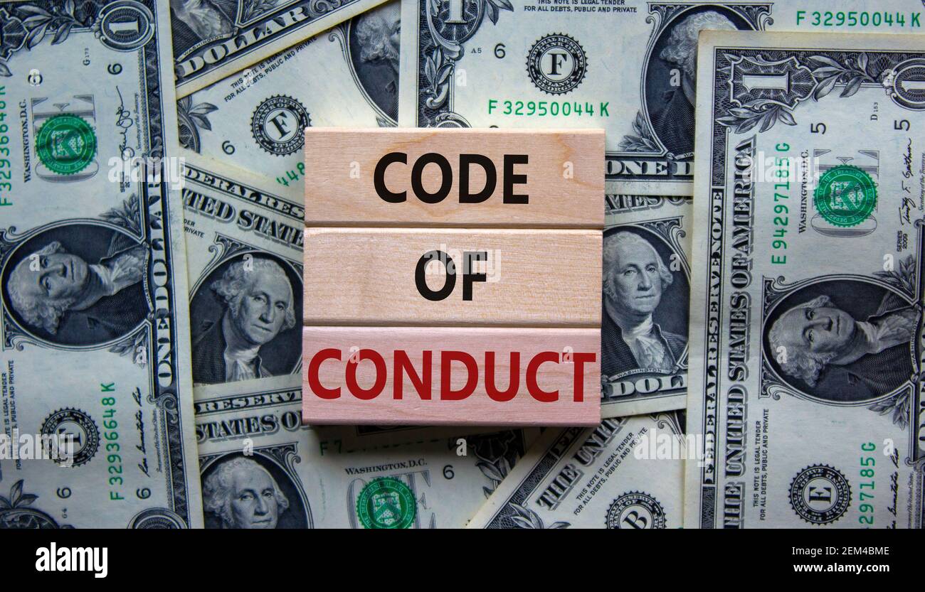 Code of conduct symbol. Concept words 'Code of conduct' on wooden ...