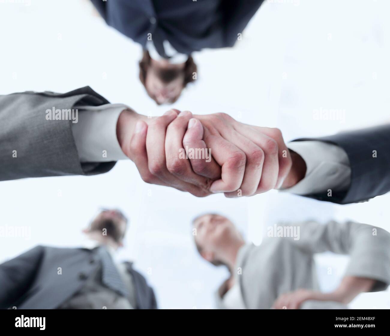 bottom view.business handshake Stock Photo - Alamy