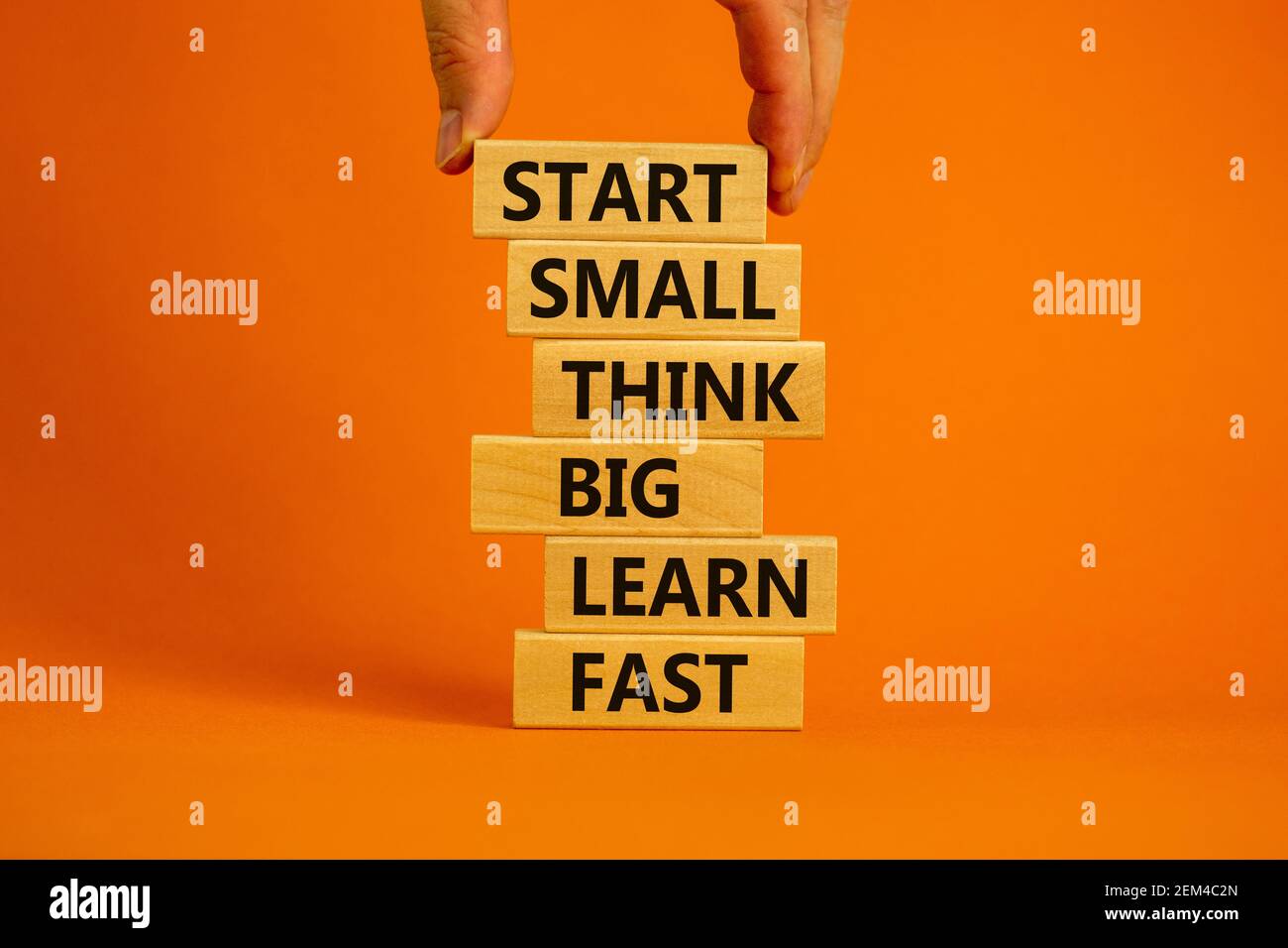 Start small think big symbol. Words 'Start small think big learn fast ...