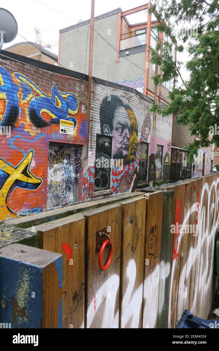 Graffiti Alley, Toronto, Canada. Located within Toronto;s fashion ...