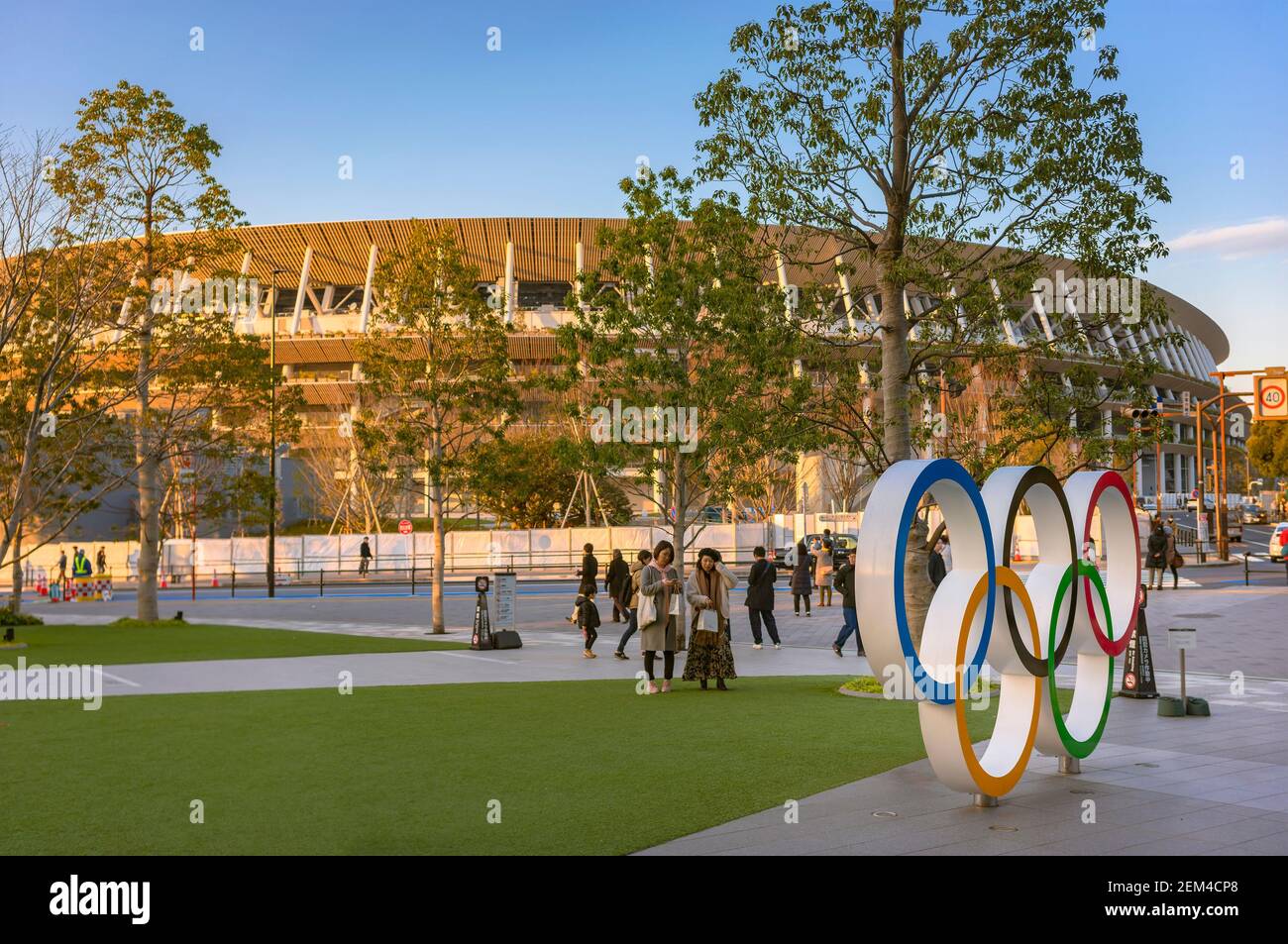 tokyo, japan - january 13 2020: Olympic Rings monument on the japan ...