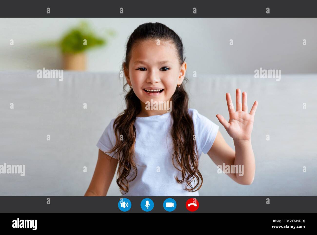 Preteen girl waving goodbye hi-res stock photography and images - Alamy
