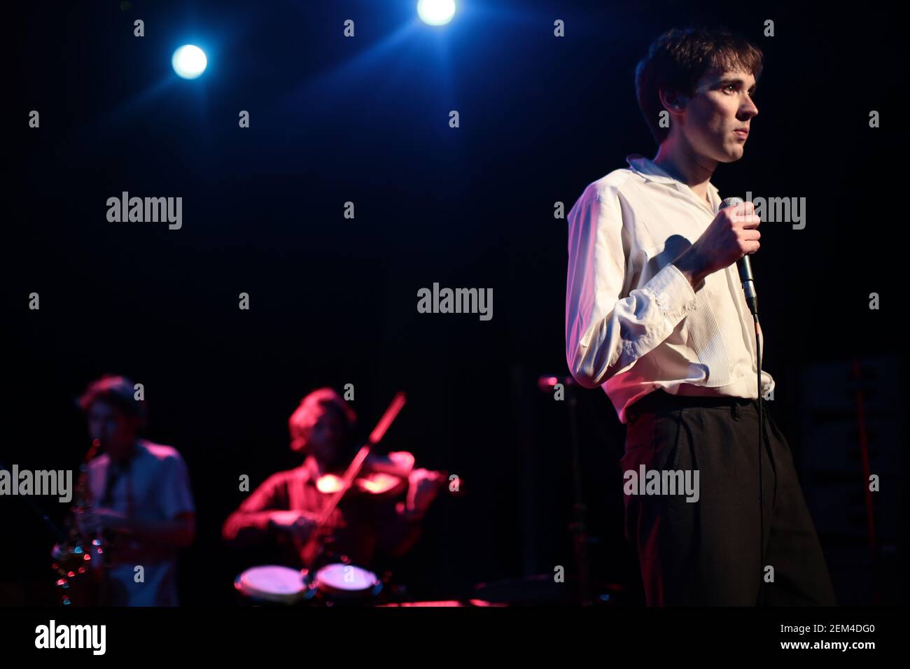 Meilyr Jones and his band performing live on stage at the Sallis Benney ...