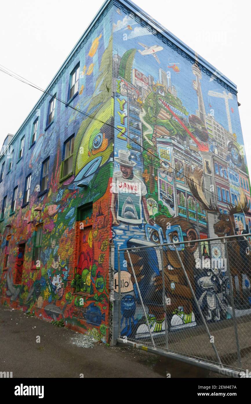 Graffiti Alley, Toronto, Canada. Located within Toronto;s fashion ...