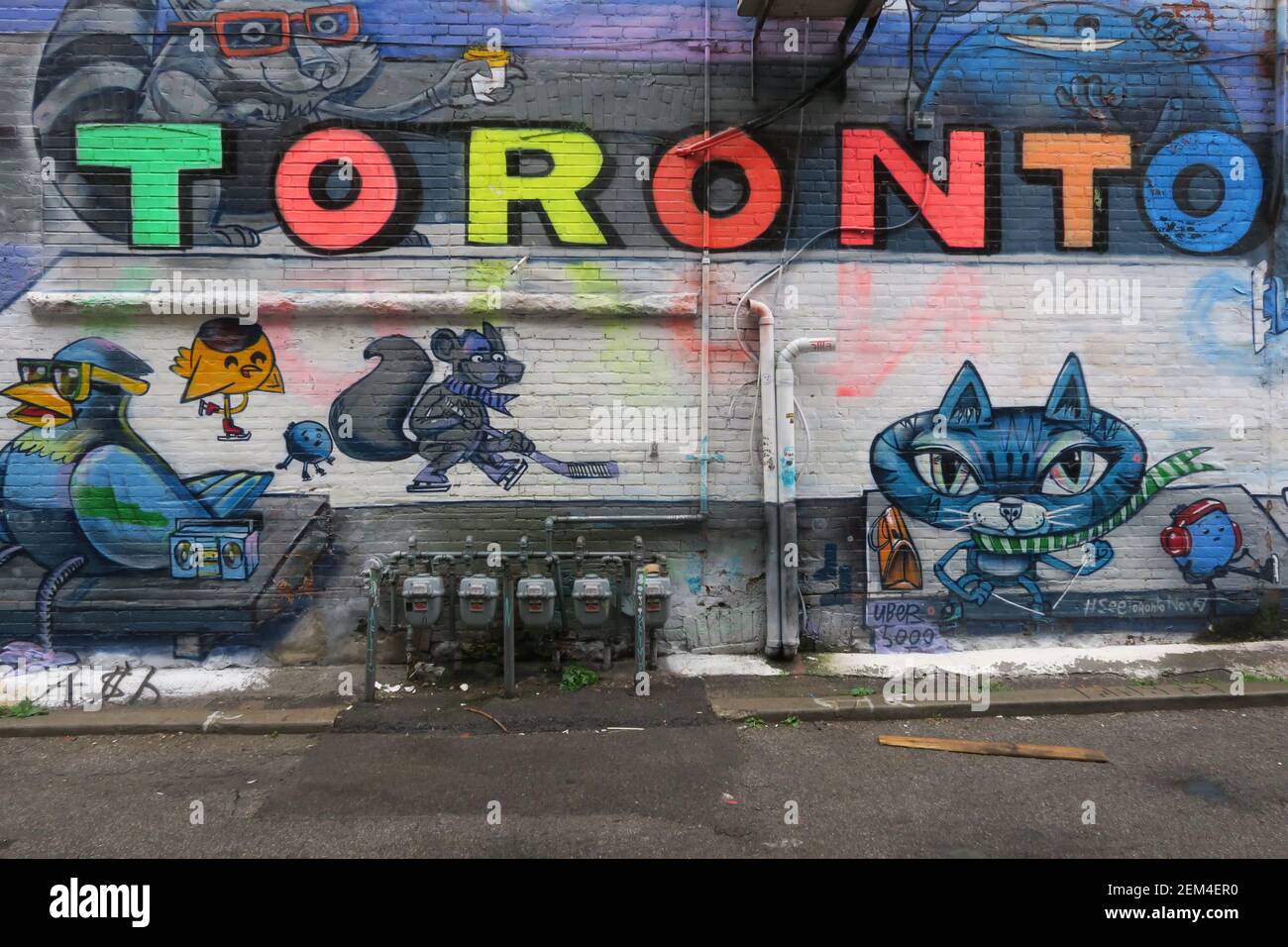 Graffiti Alley, Toronto, Canada. Located within Toronto;s fashion ...