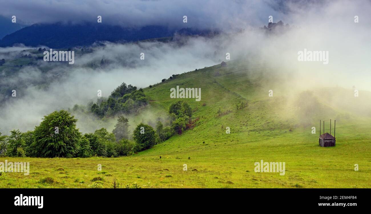 Mountain landscape in distance ridges hi-res stock photography and ...