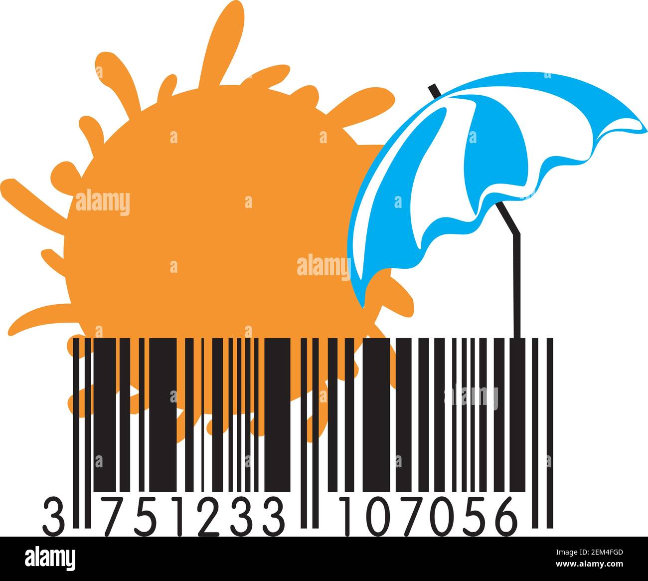 Summer Barcode with sun Stock Vector Image & Art - Alamy