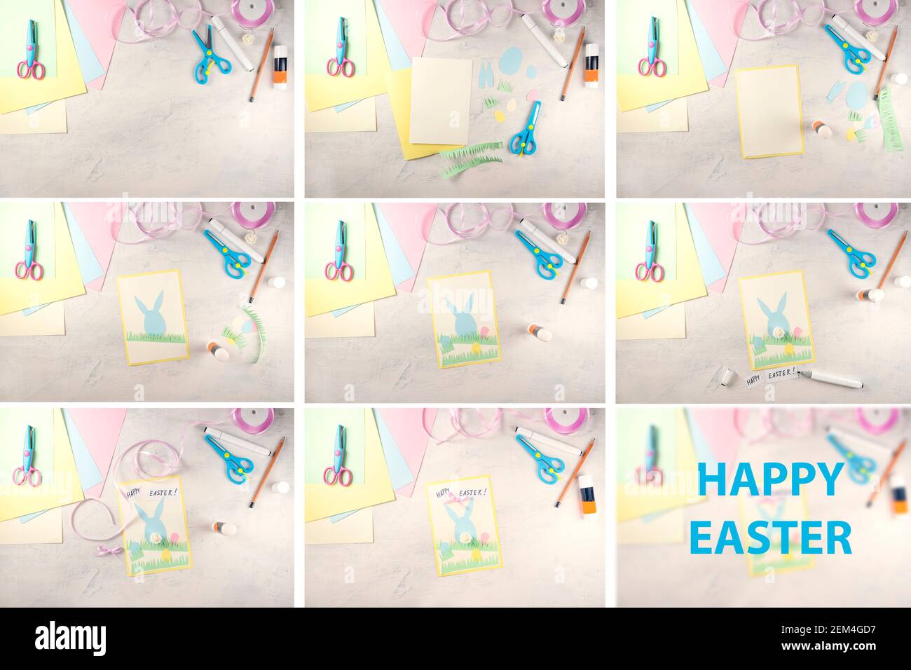 Step by step instruction: how to make card Happy easter. DIY creativity ...