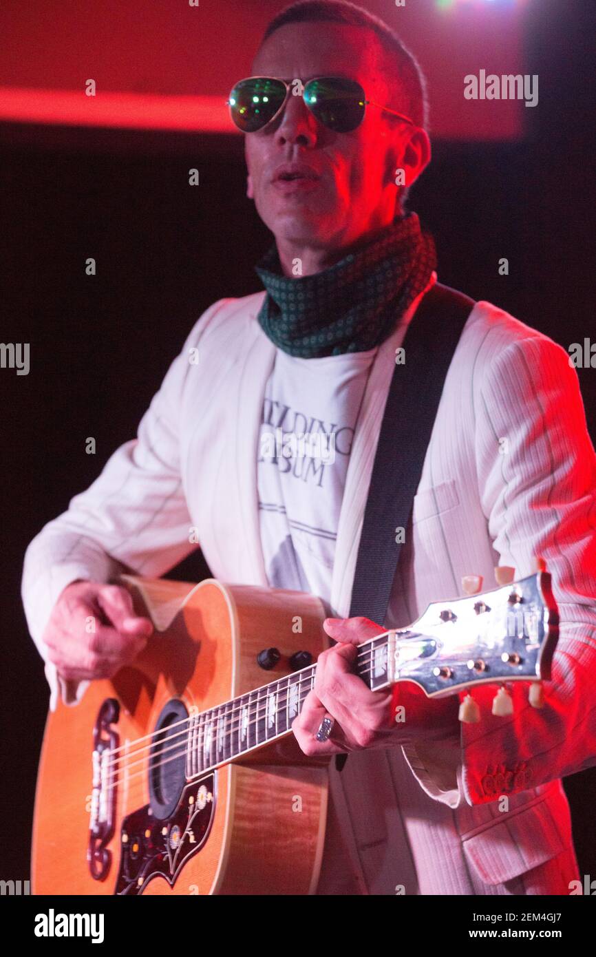 Richard Ashcroft performing a solo acoustic set on the HMV stage before ...
