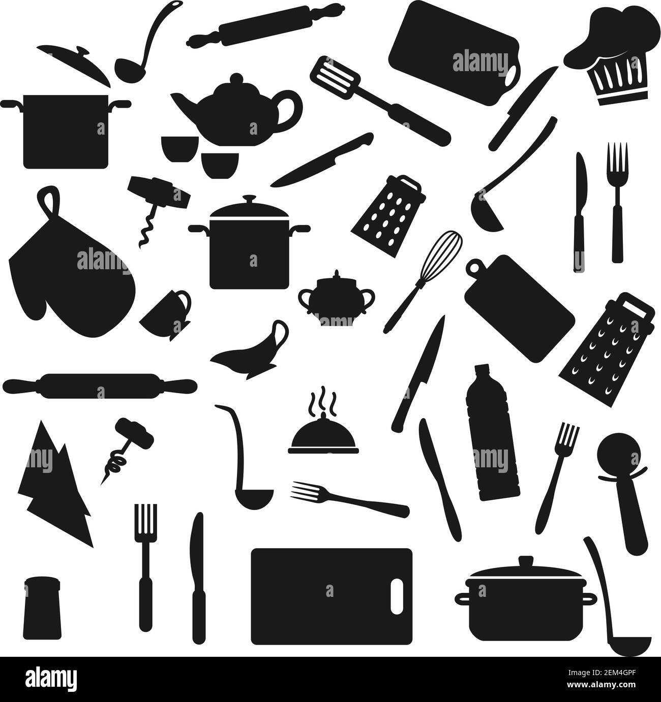 Cooking Utensils Logo Fork And Kitchen Equipment Logo For