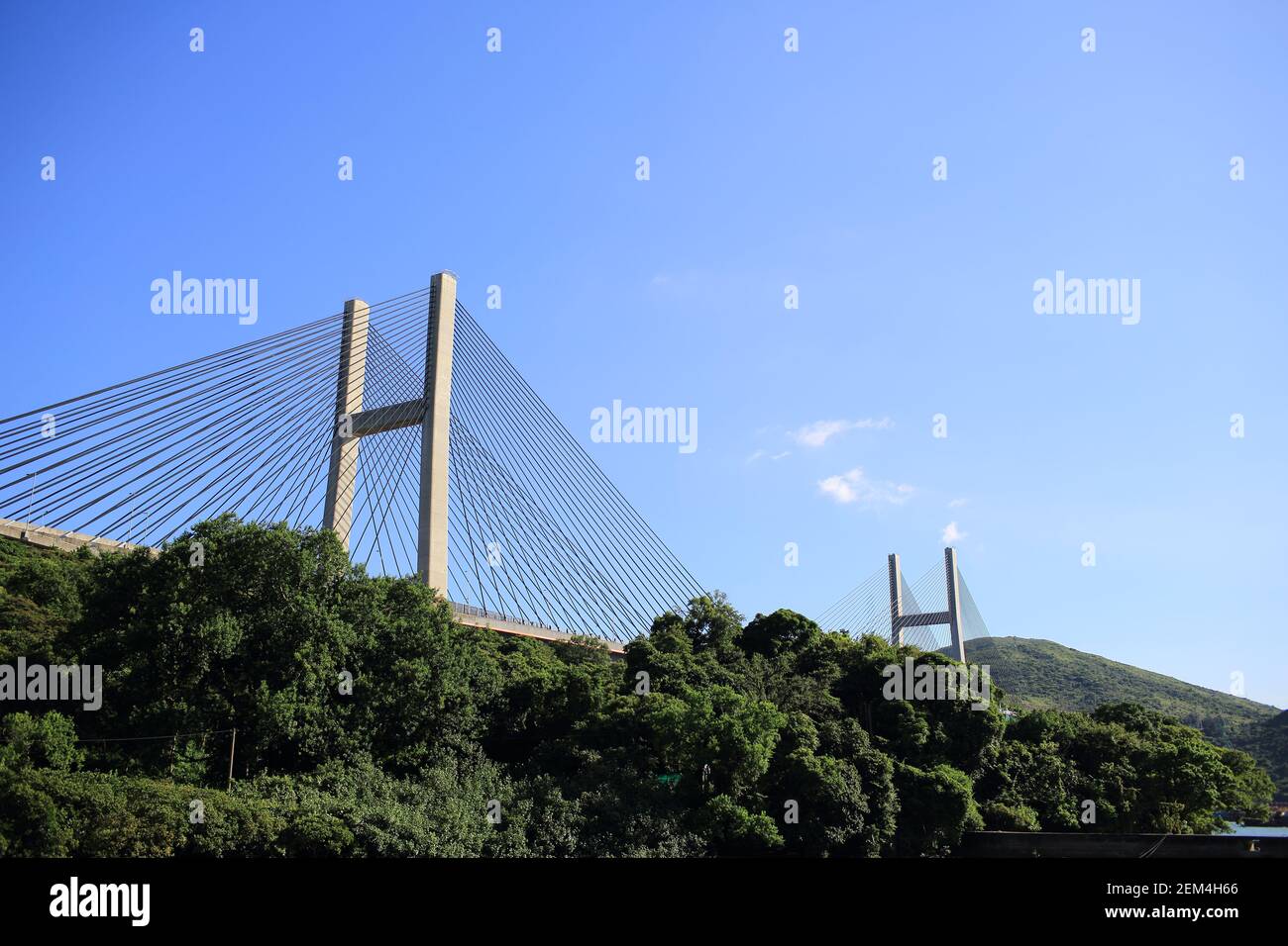 bridge scenes in hong kong, Tsing Ma Bridge and Ma wan Stock Photo - Alamy