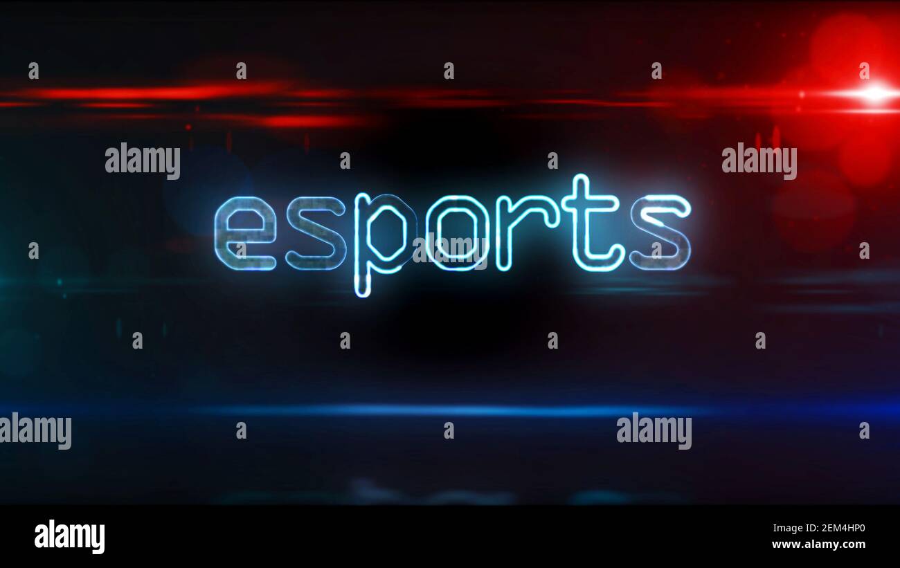 Esports, cyber gaming and digital sport abstract text. Futuristic ...
