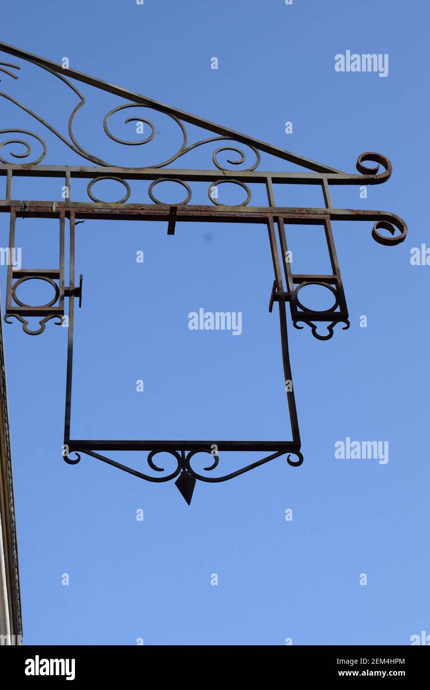 empty iron sign holder Stock Photo - Alamy