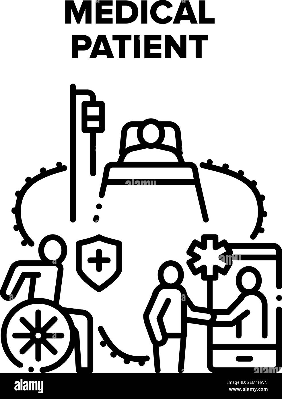 Medical Patient Vector Black Illustrations Stock Vector Image & Art - Alamy