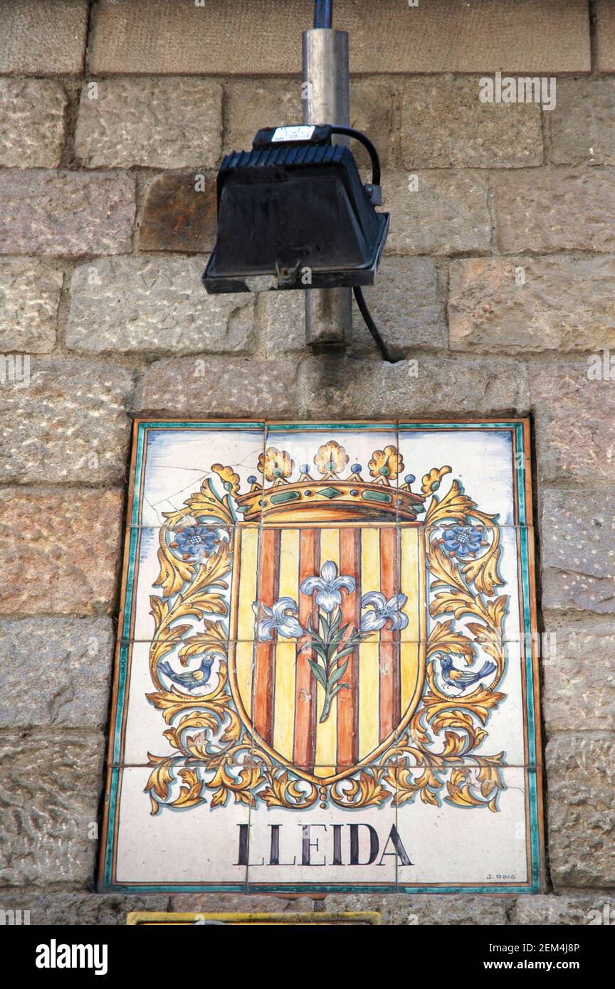 Coat of arms of the city of Lleida (in Catalan) or Lerida (in Spanish ...