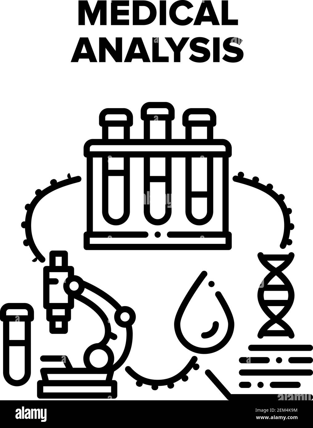 Medical Analysis Vector Black Illustrations Stock Vector Image & Art ...