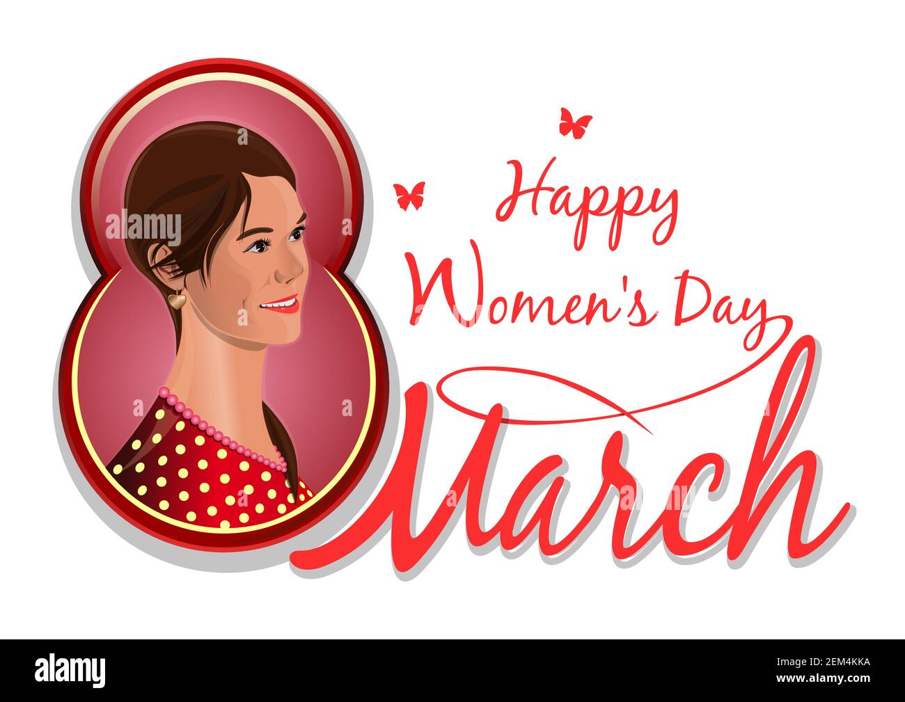 March 8th International Womens Day Card Design Stock Vector Image