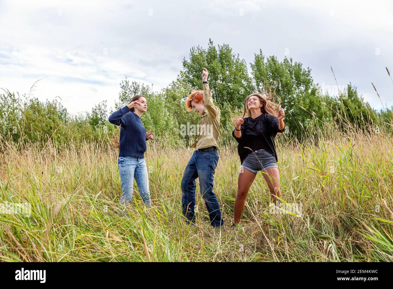 Summer holidays vacation happy people concept. Group of three friends ...