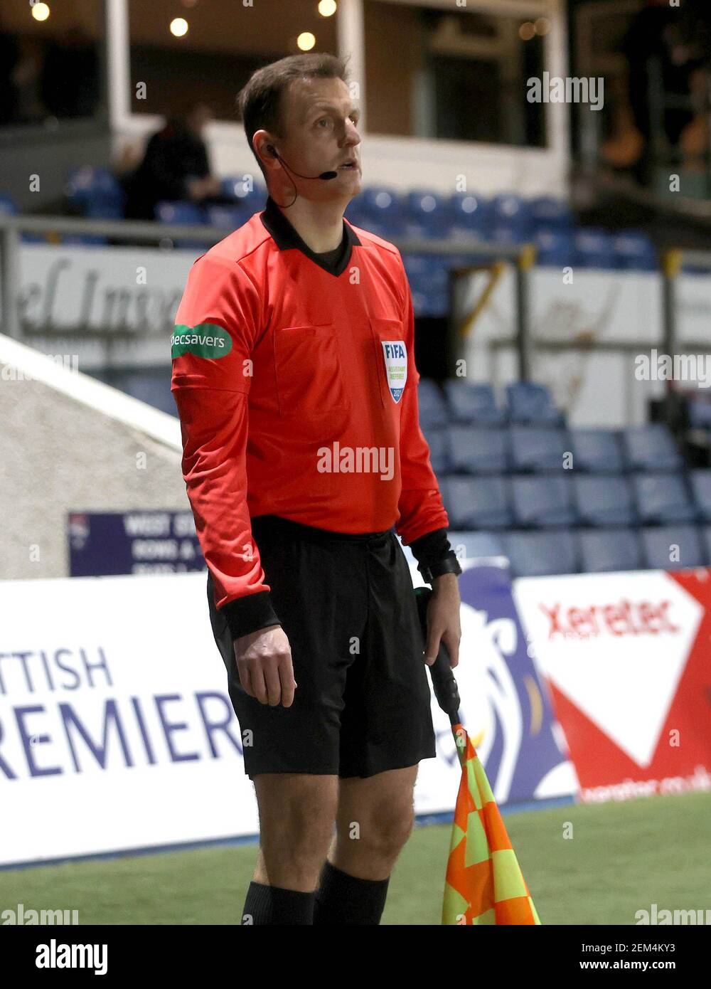 Assistant referee Alan Mulvanny during the Scottish Premiership match ...