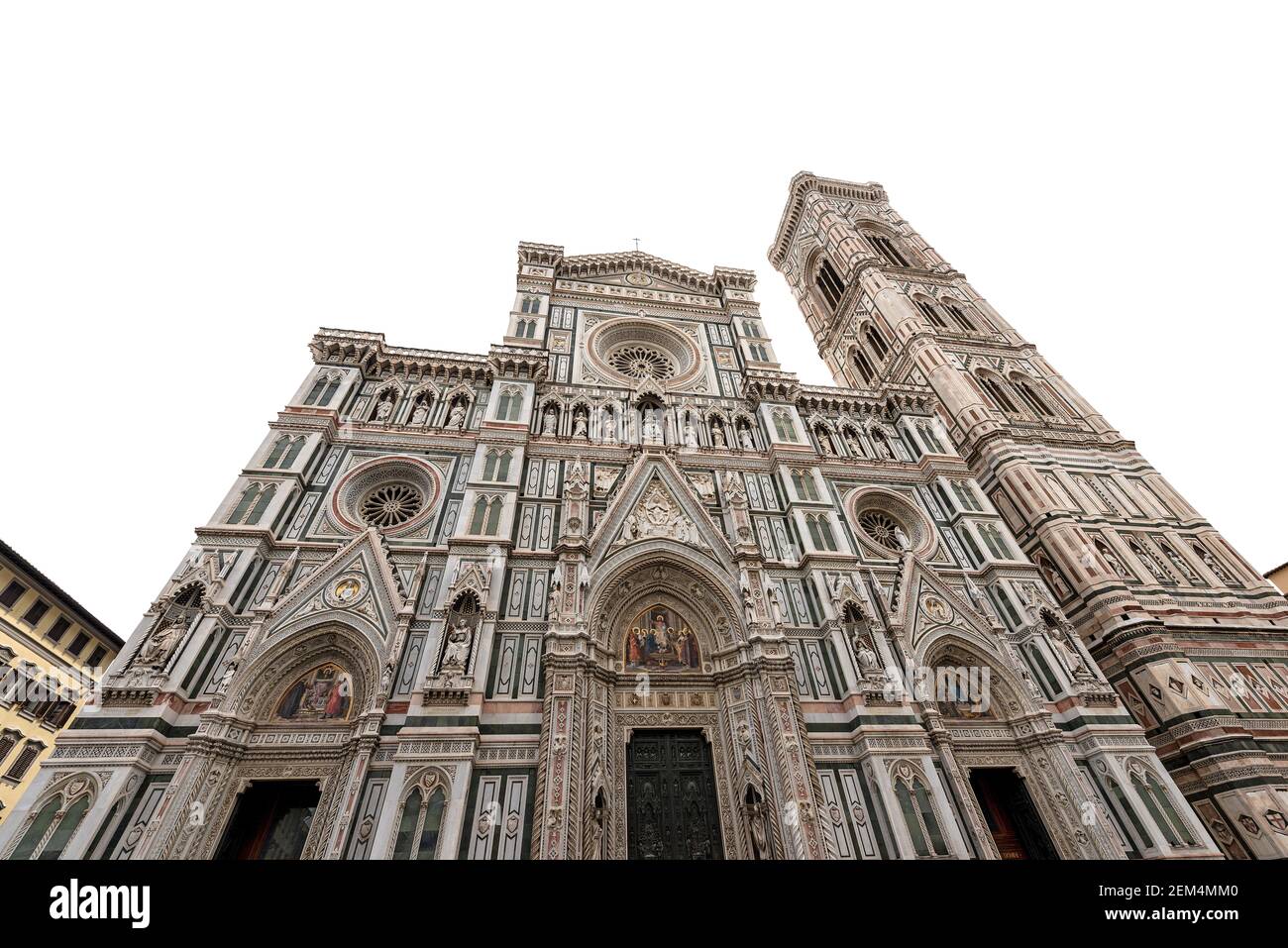 Facade of Florence Cathedral isolated on white background. Duomo of ...